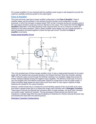 Class a amplifier | PDF
