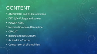 Class AB amplifiers | PPT