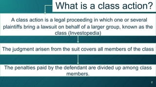 Class action- Theory and Exercises. Legal English | PPTX