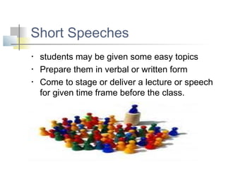 Class activities for developing speaking skills | PPT