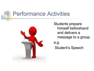 Class activities for developing speaking skills | PPT