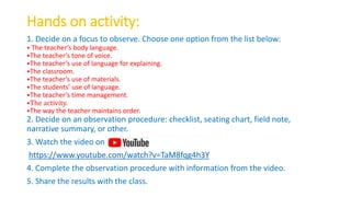 Class observation in teaching practice | PPT