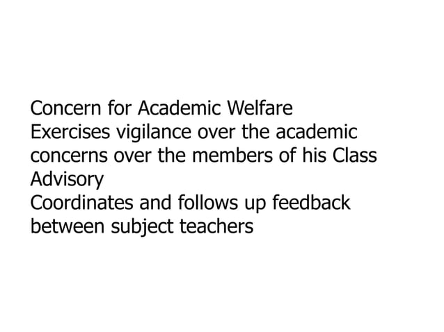 class adviser Job Description year 2024.ppt | Education