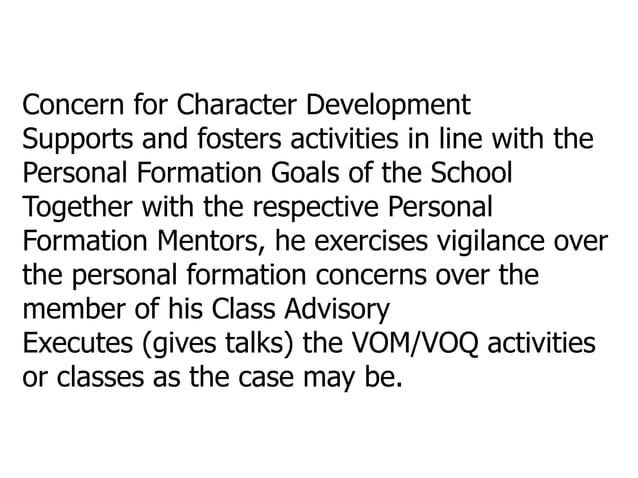 class adviser Job Description year 2024.ppt | Education