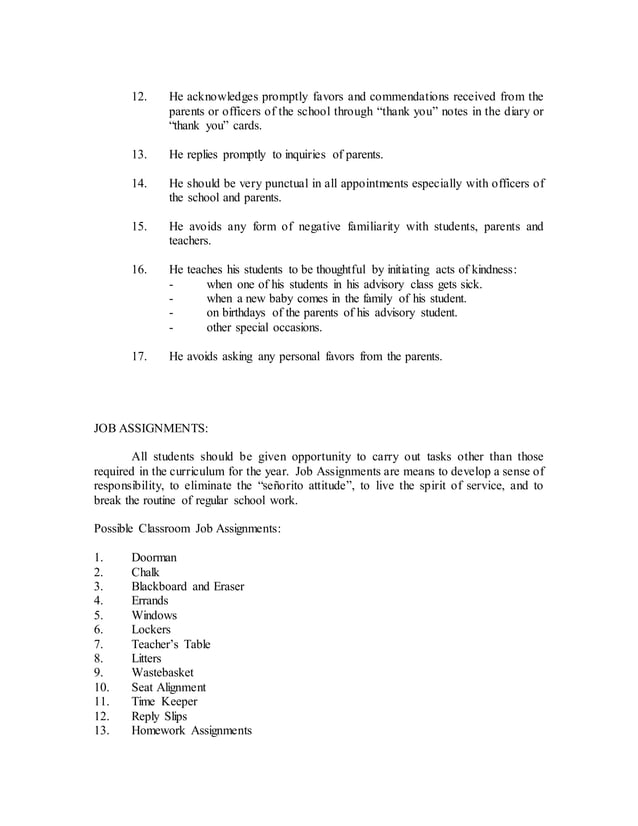 Class Advisory Paper | DOCX | Professional School | Postgraduate Education