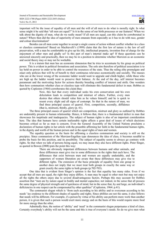 Class and classless communism a moral critique | PDF | Business ...