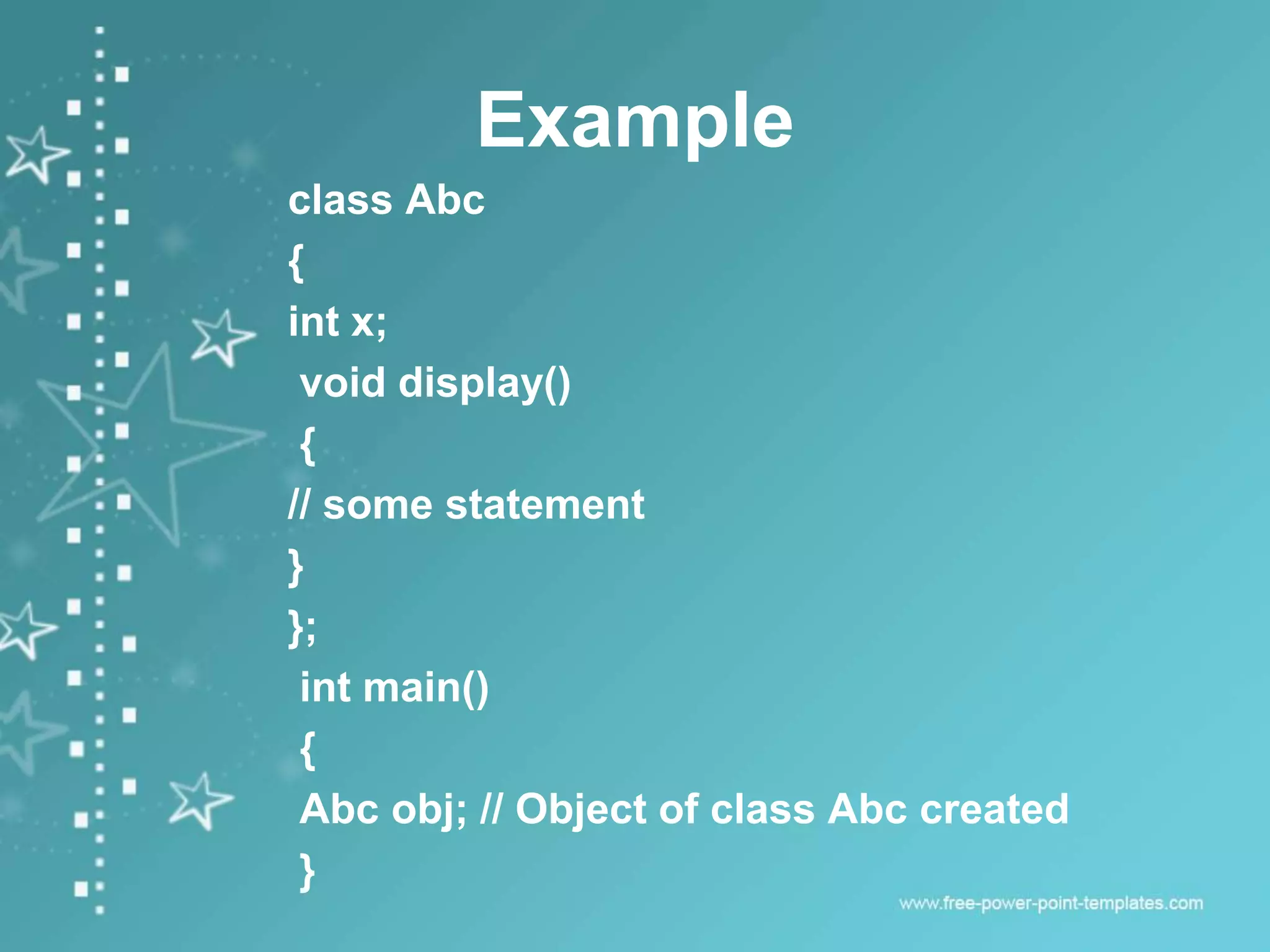 Class and object in c++ | PPT