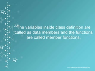 Class and object in c++ | PPT