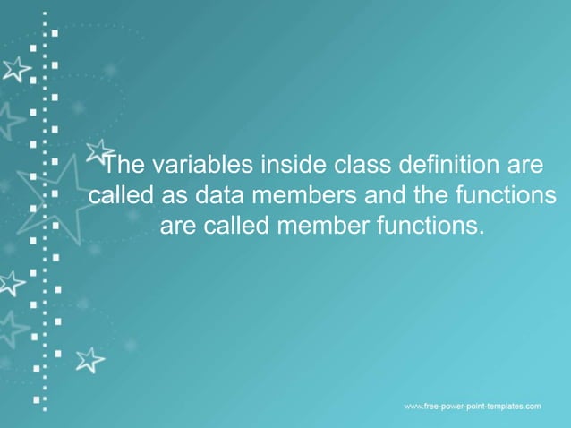 Class and object in c++ | PPT