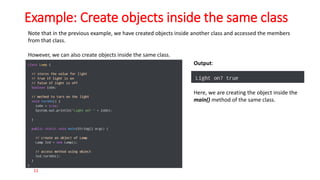 Class and Objects in object-oriented programming with Java | PDF
