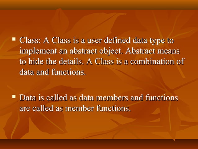 Class and object in C++ | PPT | Programming Languages | Computing
