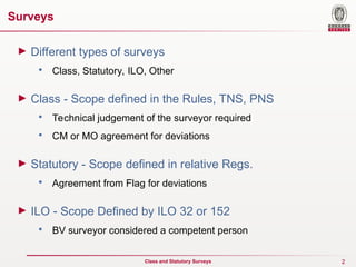 Class and Statutary Surveys - Inspeccion | PPT