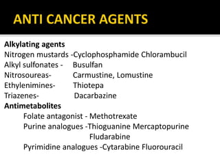 Class anticancer drugs | PPTX