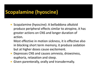 Class anticholinergic drugs | PDF