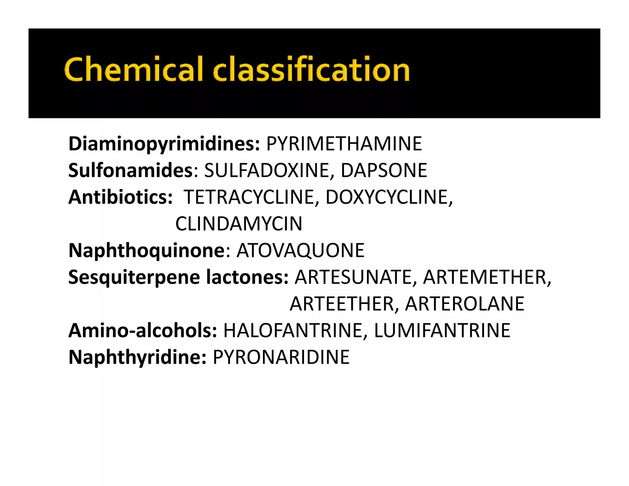 Class antimalarial drugs | PPT | Free Download