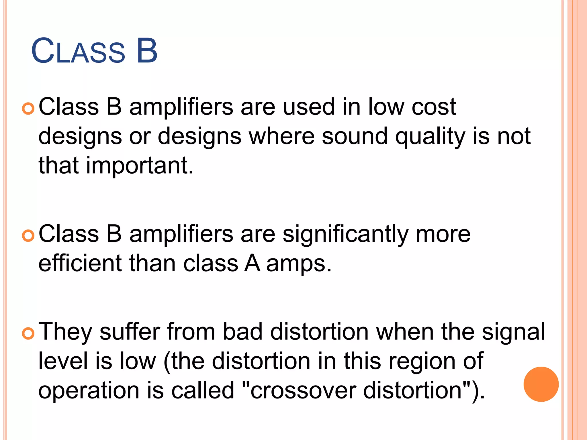 Class b amplifier | PPTX