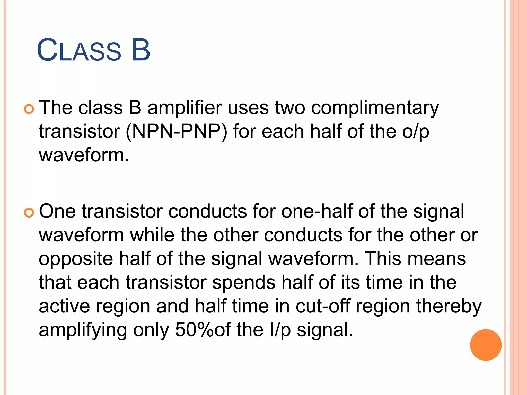 Class B Amplifier Pptx