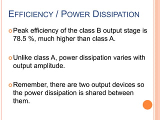 Class b amplifier | PPTX