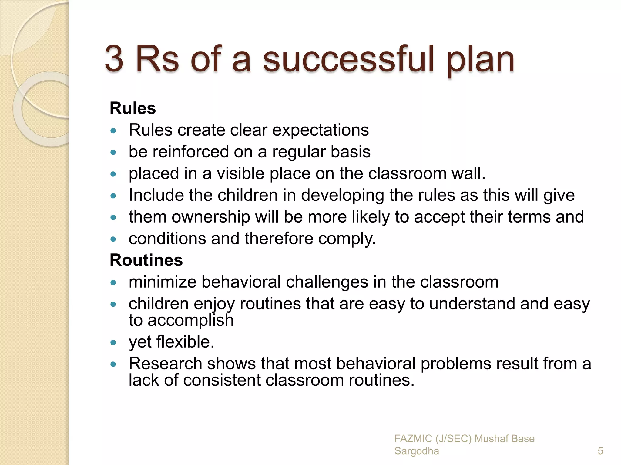 Class behaviour management | PPTX