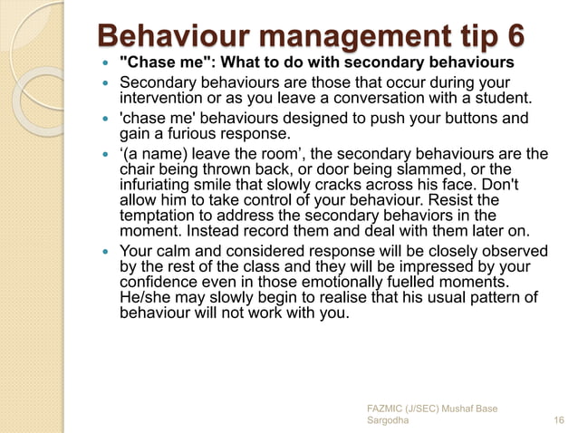Class behaviour management | PPT