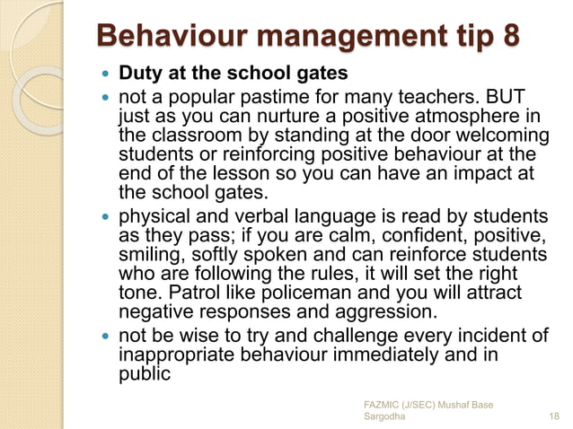Class behaviour management | PPT