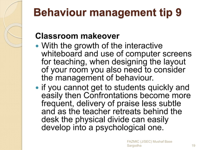 Class behaviour management | PPT