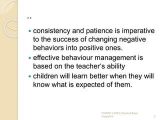 Class behaviour management | PPTX