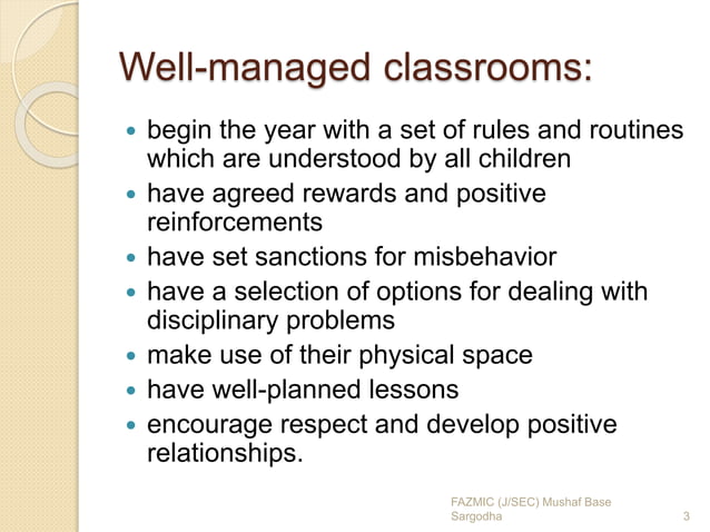 Class behaviour management | PPT