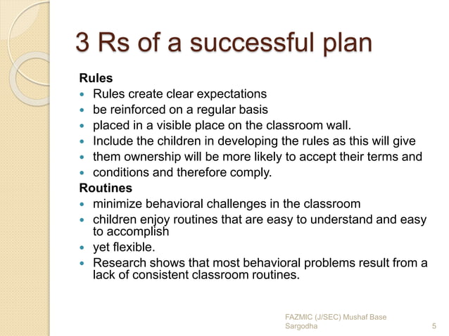 Class behaviour management | PPT