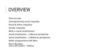Class, Caste and Social Inequality- Rigan .pptx