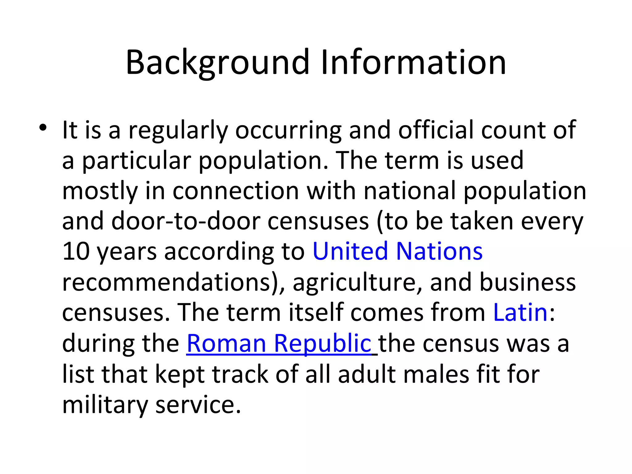 Class Census | PPT