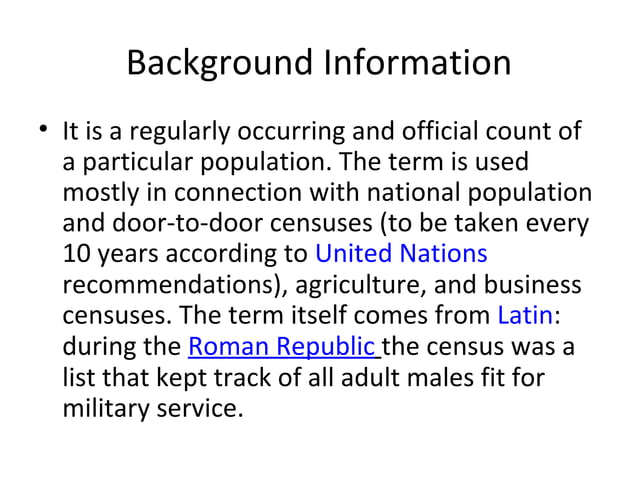 Class Census | PPT
