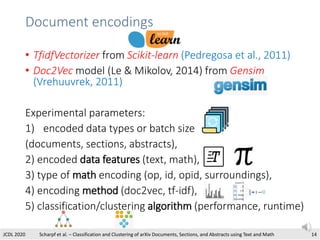 Classification and Clustering of arXiv Documents, Sections, and ...
