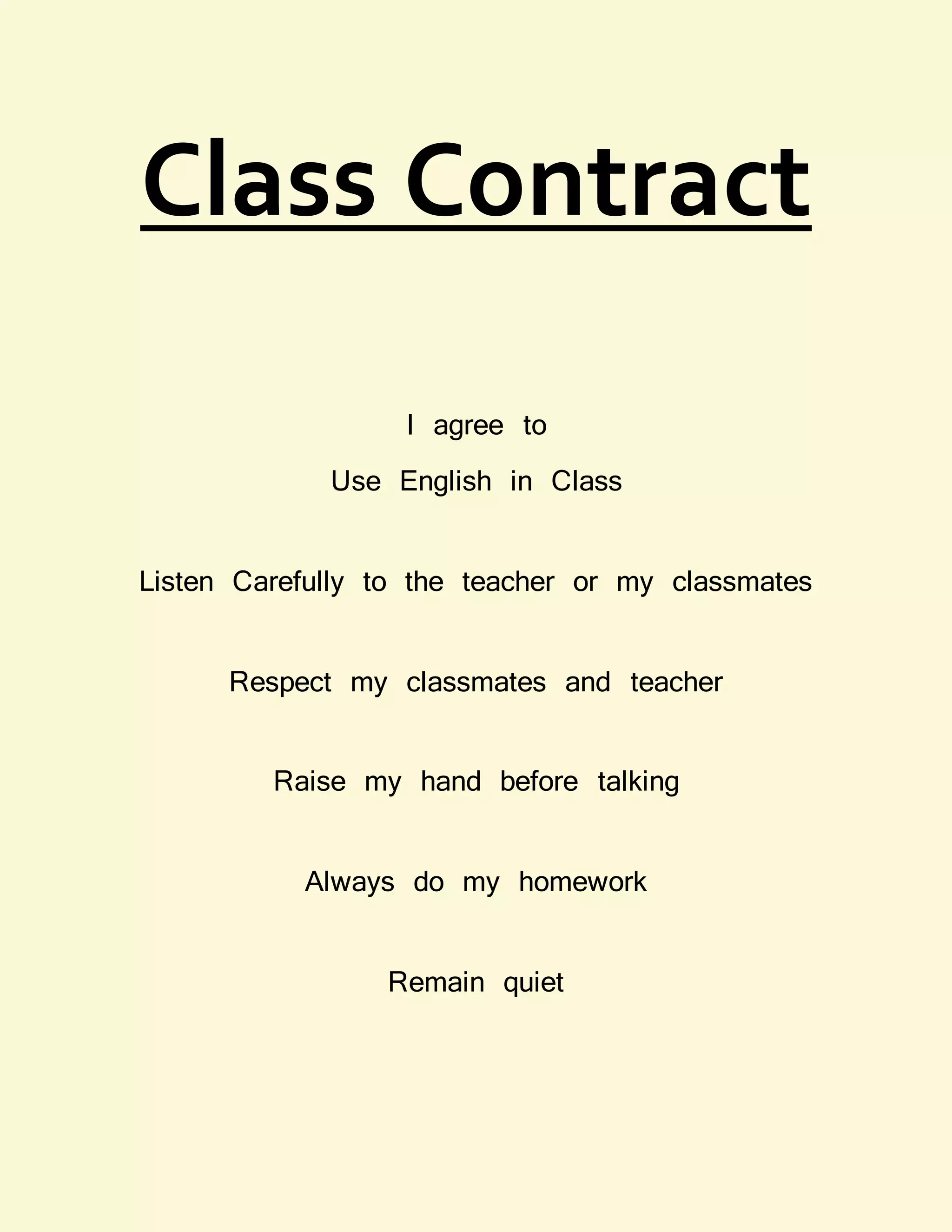 Class contract | PDF