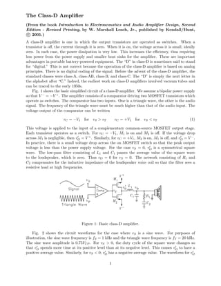 The Class-D Amplifier | PDF