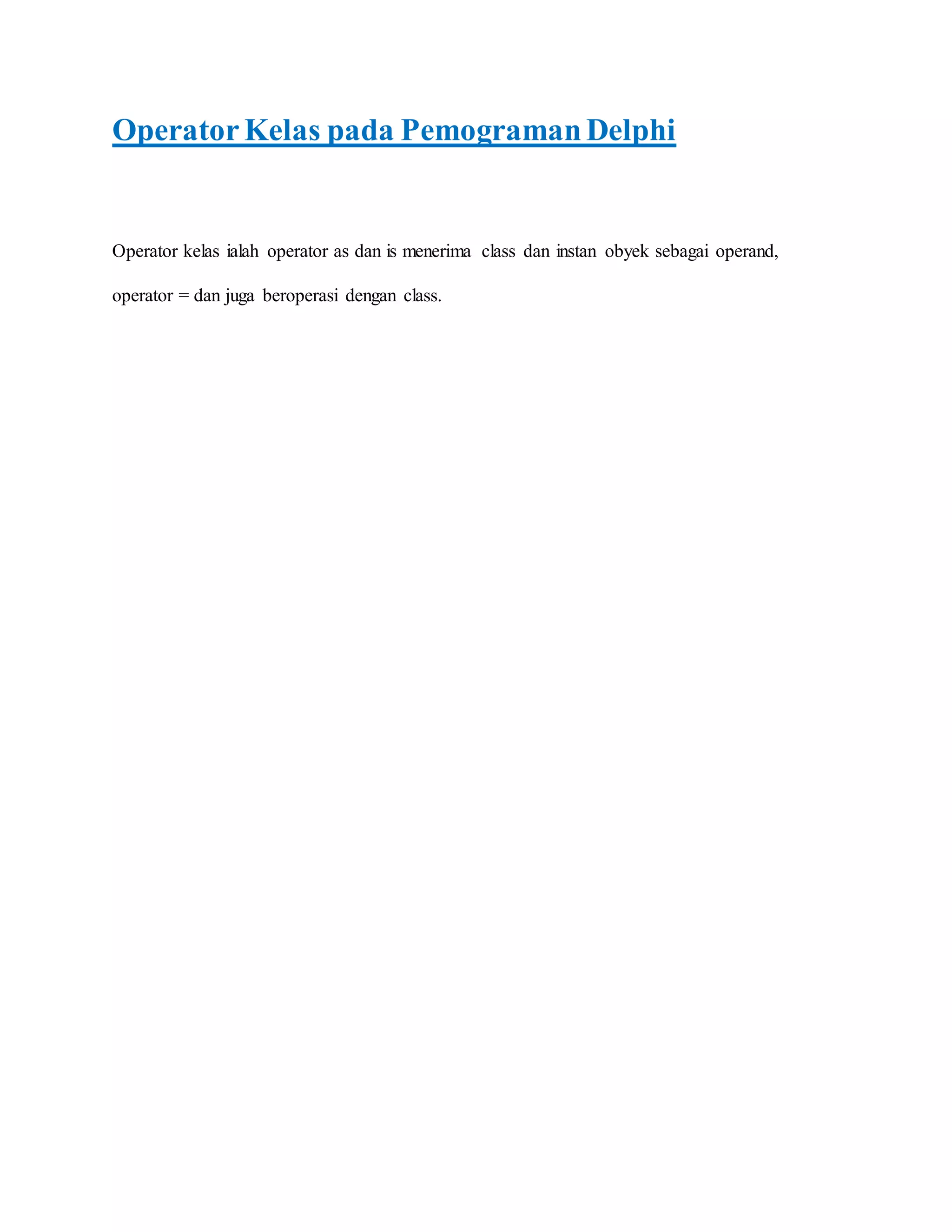 Class dan object | DOCX