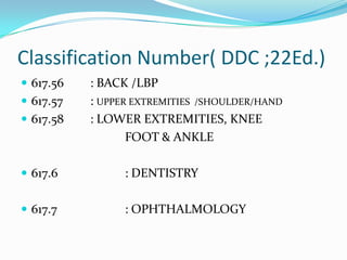 Classification Guideline for Medical College Library Professionals | PPTX