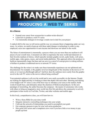 Class Description - Transmedia - Producing a Web TV Series | PDF