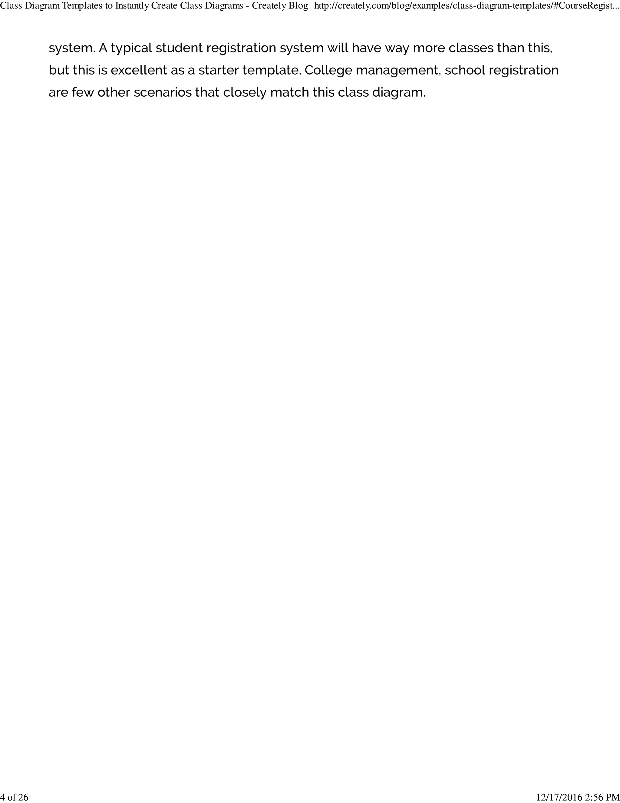 Class diagram templates to instantly create class diagrams creately ...