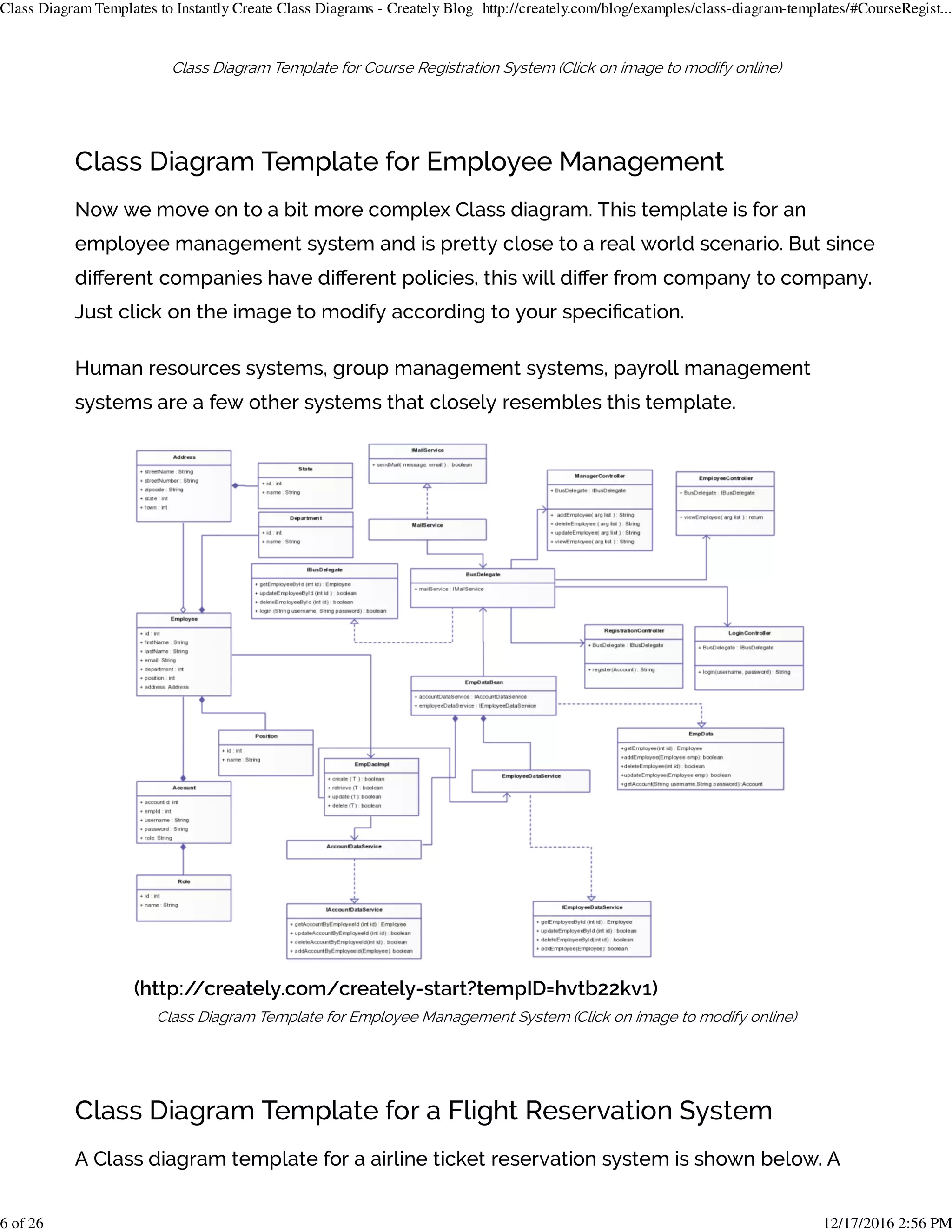 Class diagram templates to instantly create class diagrams creately ...