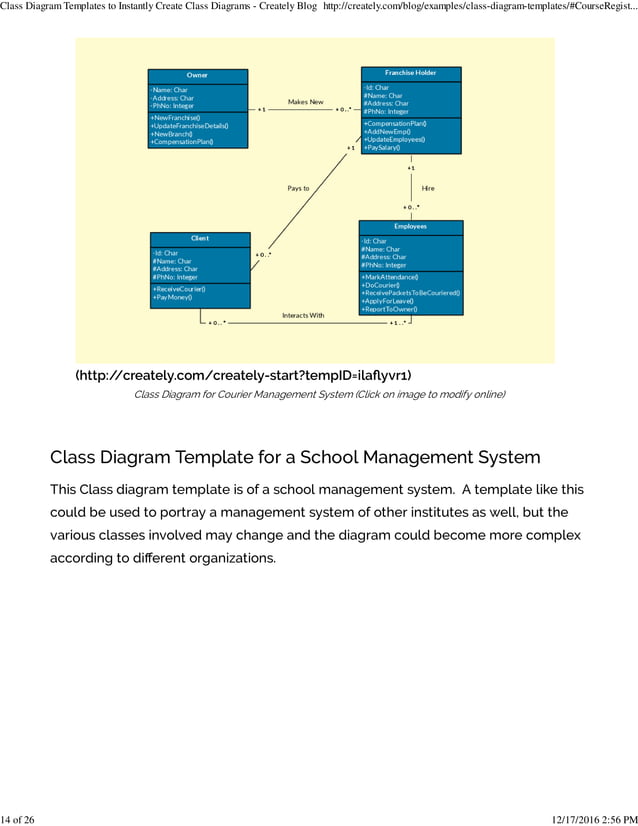 Class diagram templates to instantly create class diagrams creately ...