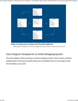 Class diagram templates to instantly create class diagrams creately ...