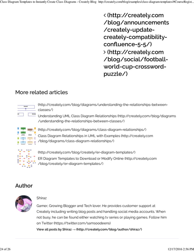 Class diagram templates to instantly create class diagrams creately ...