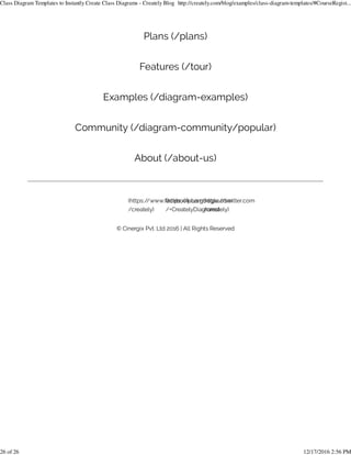 Class diagram templates to instantly create class diagrams creately ...