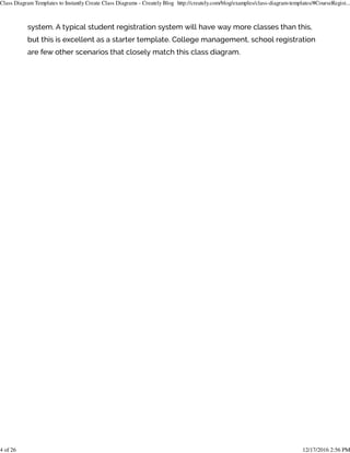 Class diagram templates to instantly create class diagrams creately ...