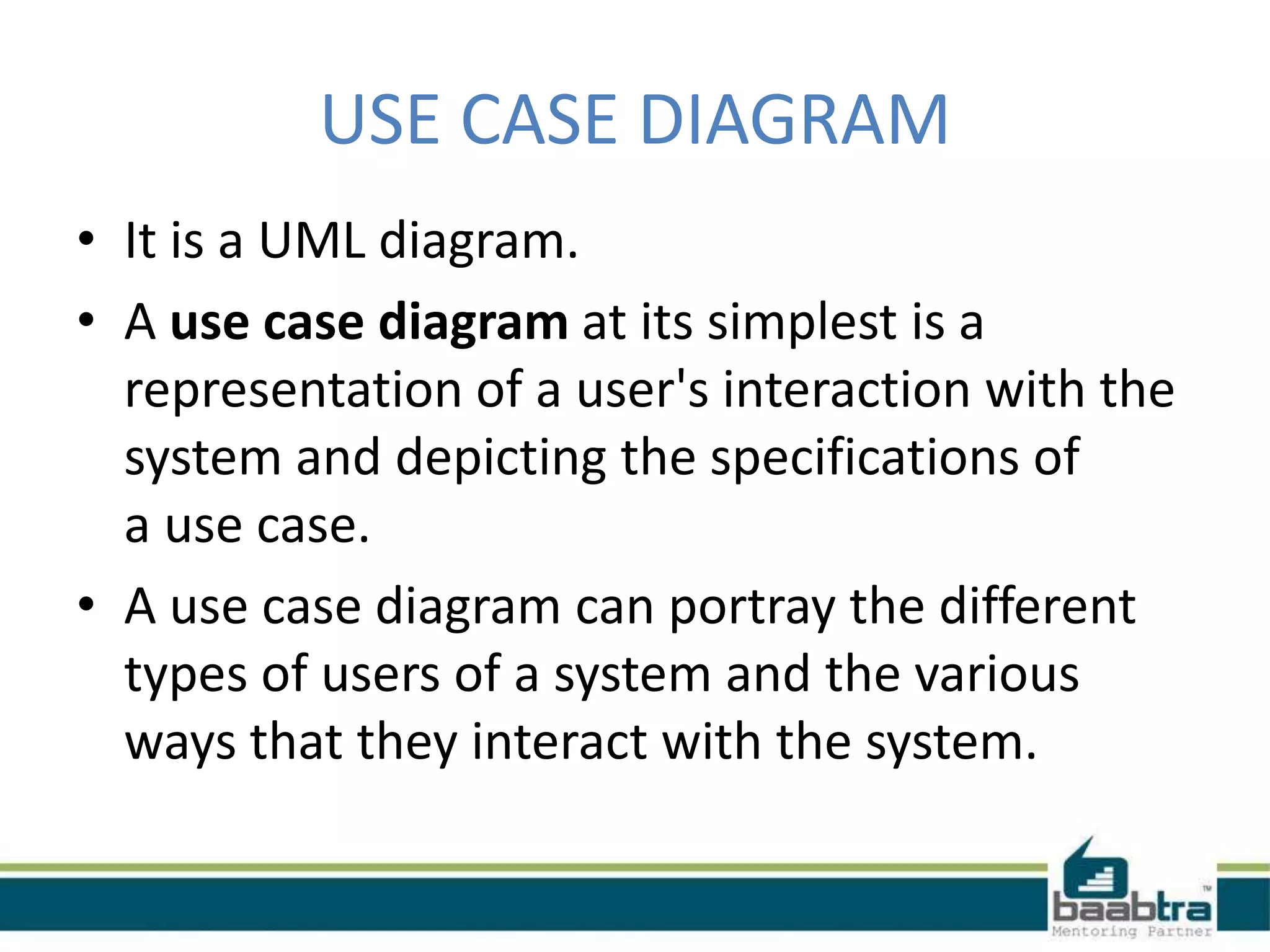 Class diagram, use case and sequence diagram | PPTX