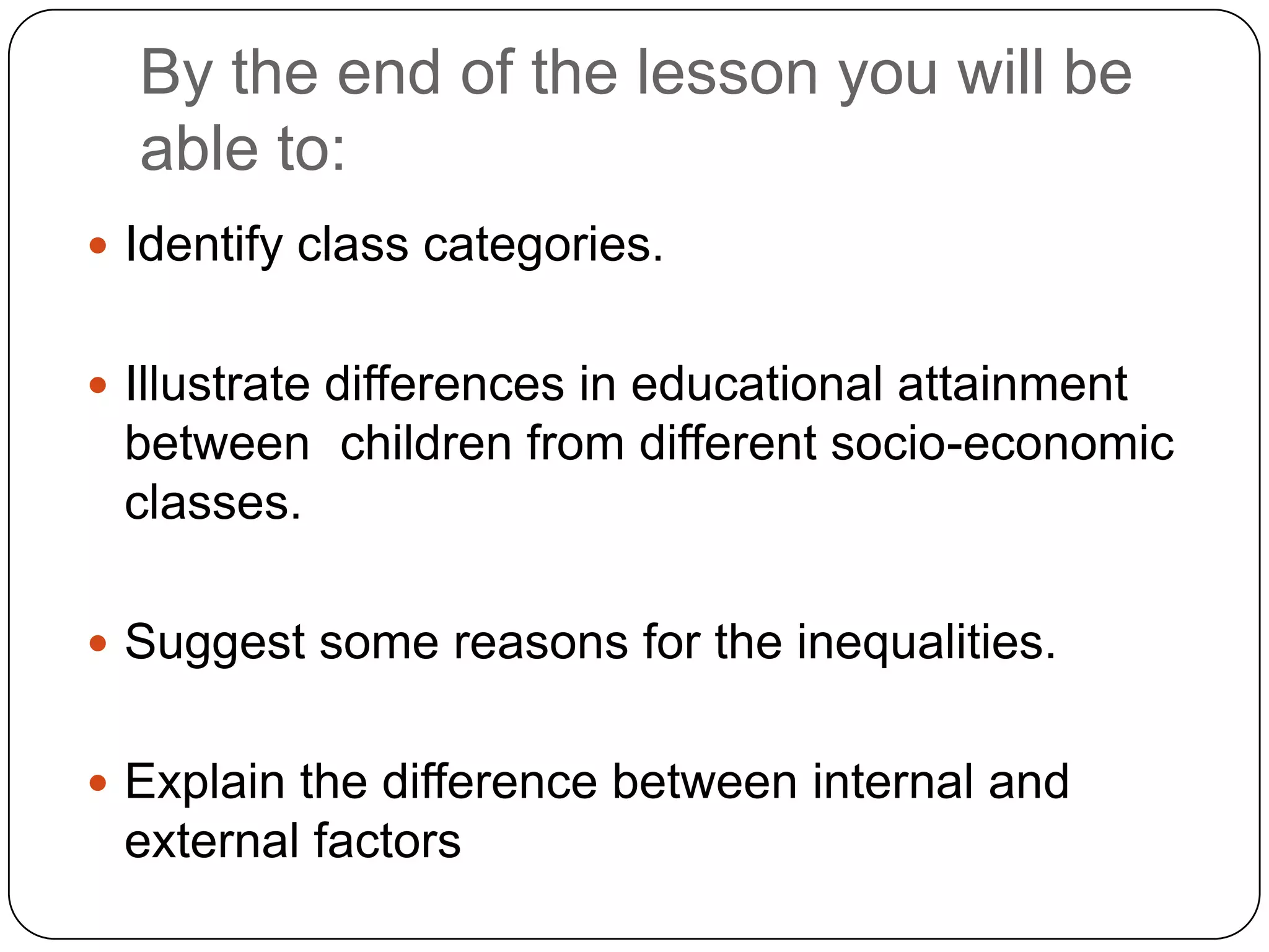 Class differences in education | PPT
