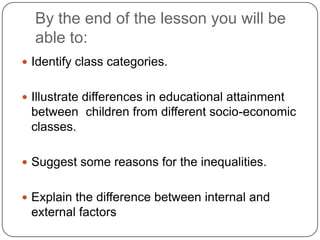 Class differences in education | PPT