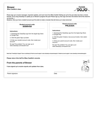 Class dojo parent and student invites for math (1) | PDF | Education