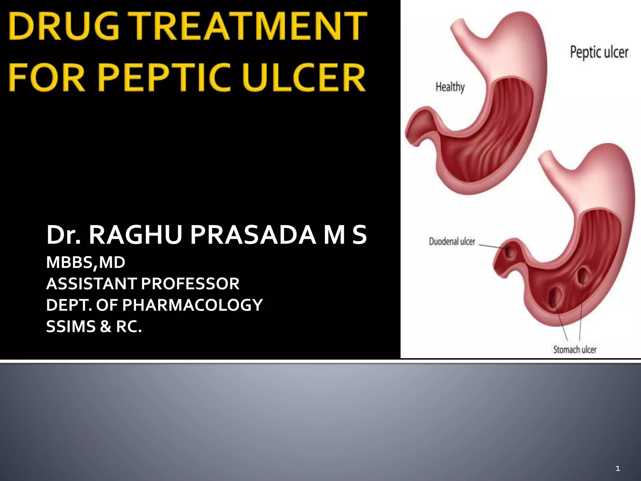 Class drug treatment of peptic ulcer | PDF